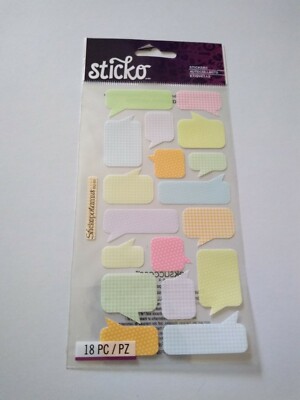 Scrapbooking Stickers Sticko Gingham Caption Shapes You Fill Pink Green ...