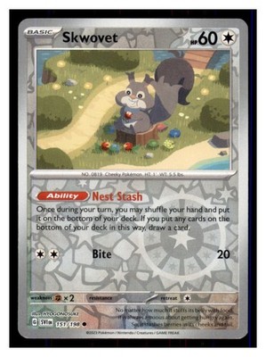 Skwovet Reverse Holo - Scarlet & Violet Base Set 151/198 -Common ...
