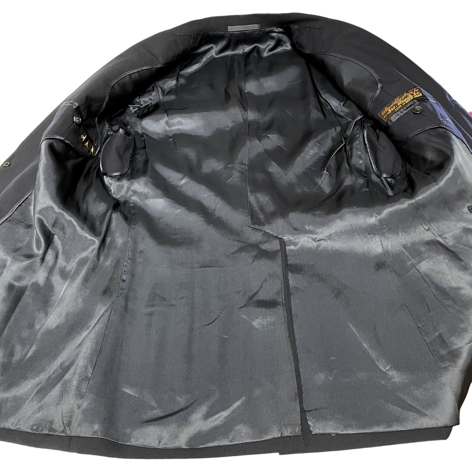 Vtg BESPOKE Men's NAVY BLUE Sport Coat GOLD Btn Jacket Surgeon Cuff ...