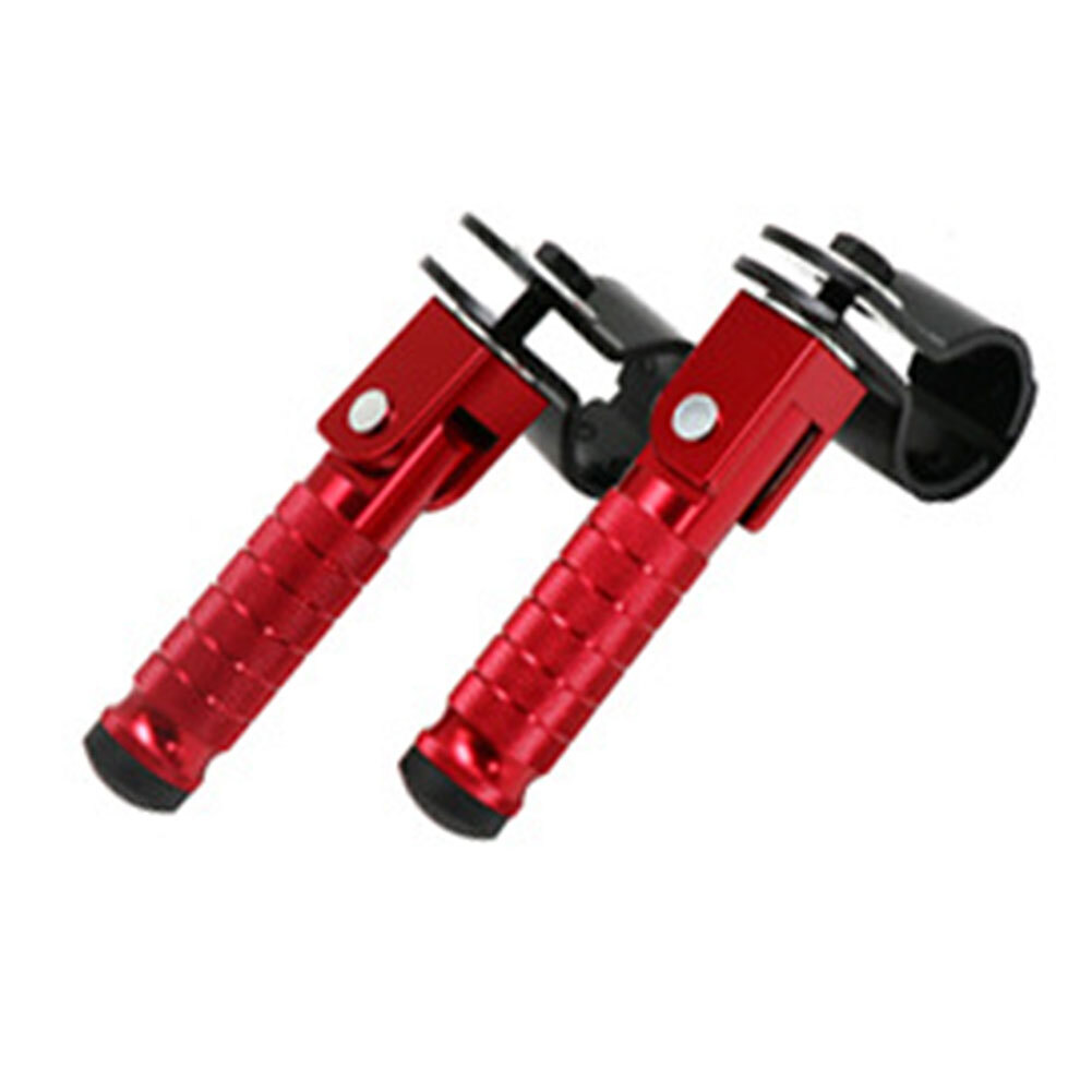 Universal Motorcycle Rearsets Folded Motor Red Footrest Bicycle Foot ...