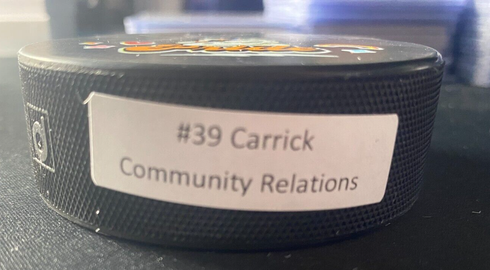 Sam Carrick Anaheim Ducks Autographed Hockey Puck - Pride Night | eBay