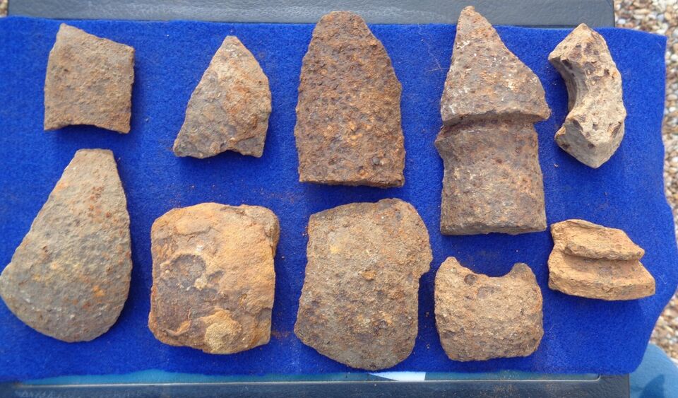 10 large Civil War Various Exploded Artillery Shell Fragments Nashville ...