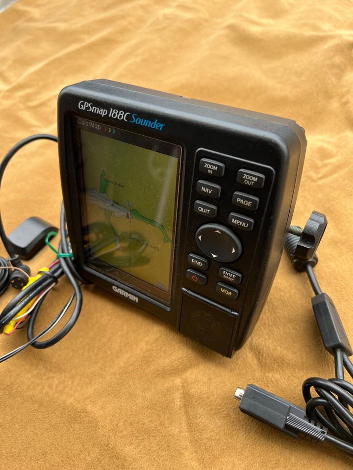GARMIN GPSMAP 188C SOUNDER FISHFINDER GPS CHART PLOTTER KIT MFD,COVER ...