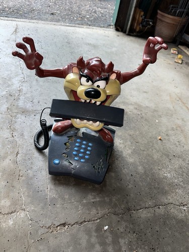 Vintage Looney Toons Tasmanian Devil Taz Manian Talking Animated Phone ...
