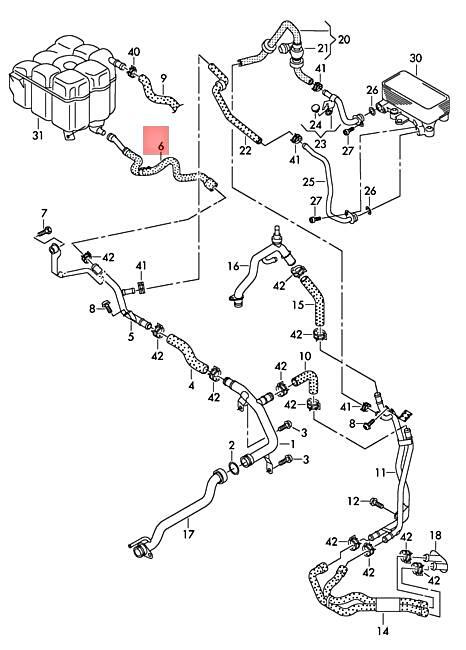 NEW VW TOUAREG 7P5 7P6 COOLANT HOSE 7P6122109E GENUINE | eBay