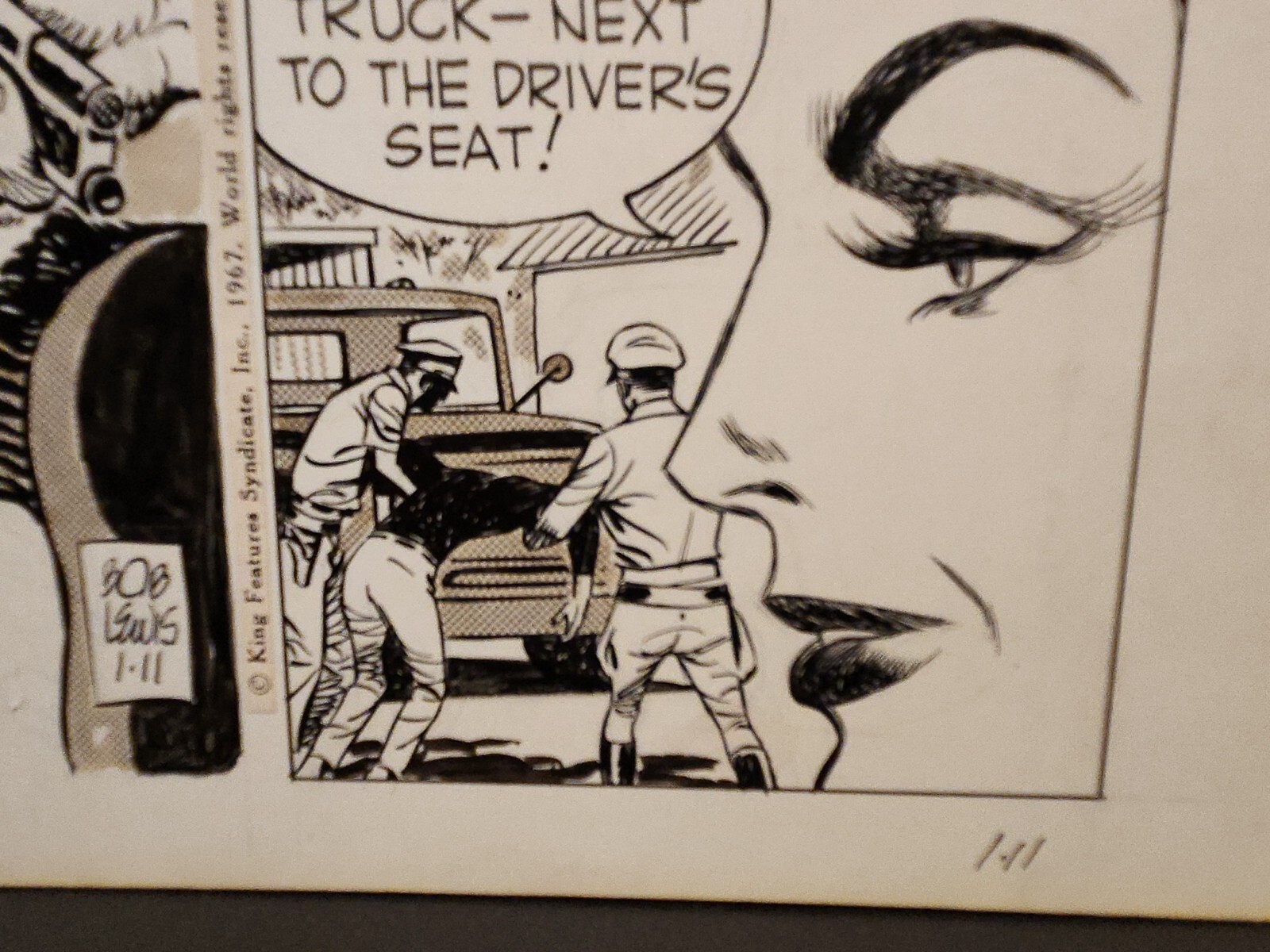 SECRET AGENT X-9 Daily Comic Strip Original Art 1-11-1967 BOB LUBBERS ...