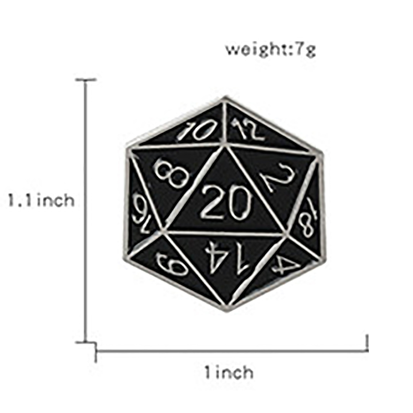 Dungeons and Dragons Inspired D20 Silver 20 Sided Dice Fantasy Role ...