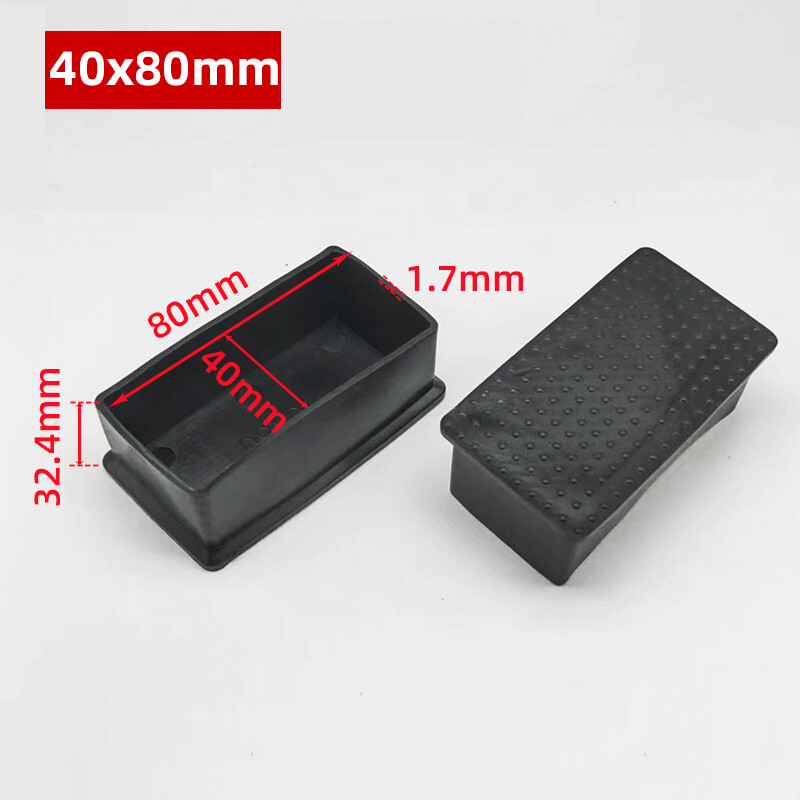 Square/Rectangle Rubber Chair Ferrule AntiScratch Floor Protector Table ...