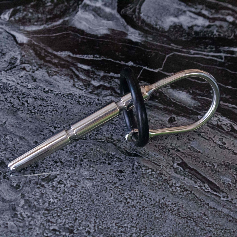Stainless Steel Urethral Plug Rod with Ring Men Dilator Penis Extension ...