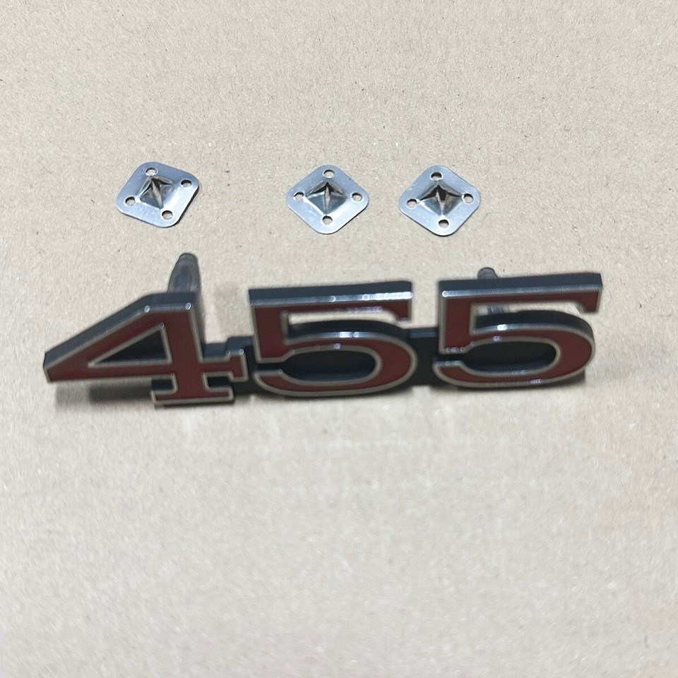 2Pc Chrome Red 1970-1974 Fender 455 Emblems 3D Badges Replacement ...