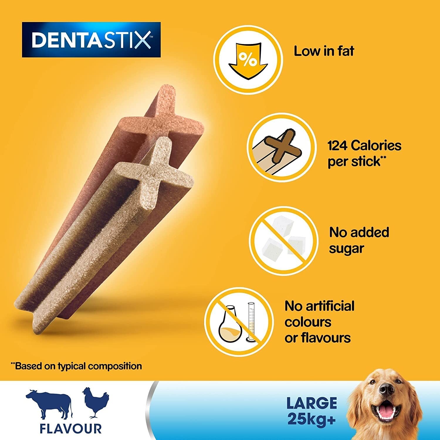 Pedigree DentaStix Daily Oral Care Dental Chews Large Dog 112 Stix ...