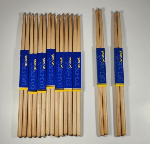 LOT OF 9 PROMARK MIXED PAIRS WOOD TIP HICKORY DRUMSTICKS TX7AW TX747W ...