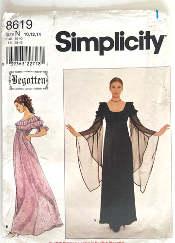 Simplicity 8619 Womens 10-14 Peasant Dress Maxi Gown Bridesmaid ...