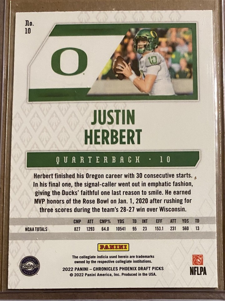Justin Herbert 2022 Phoenix Draft Picks #10 | eBay