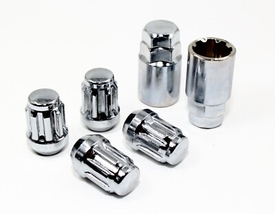 Set of 4 12x1.5 Chrome Acorn Tuner Wheel Locks w/ 2 Keys for Mazda ...