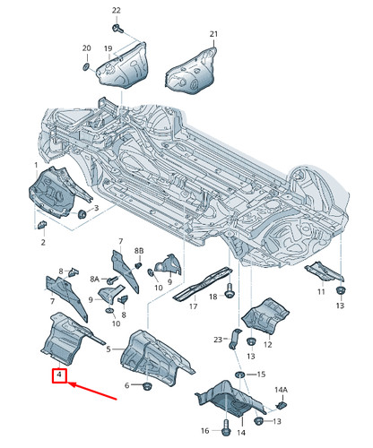 AUDI A6 AVANT C7 CENTER FRONT FLOOR PAN HEAT SHIELD 4G0804160 NO DUTY ...