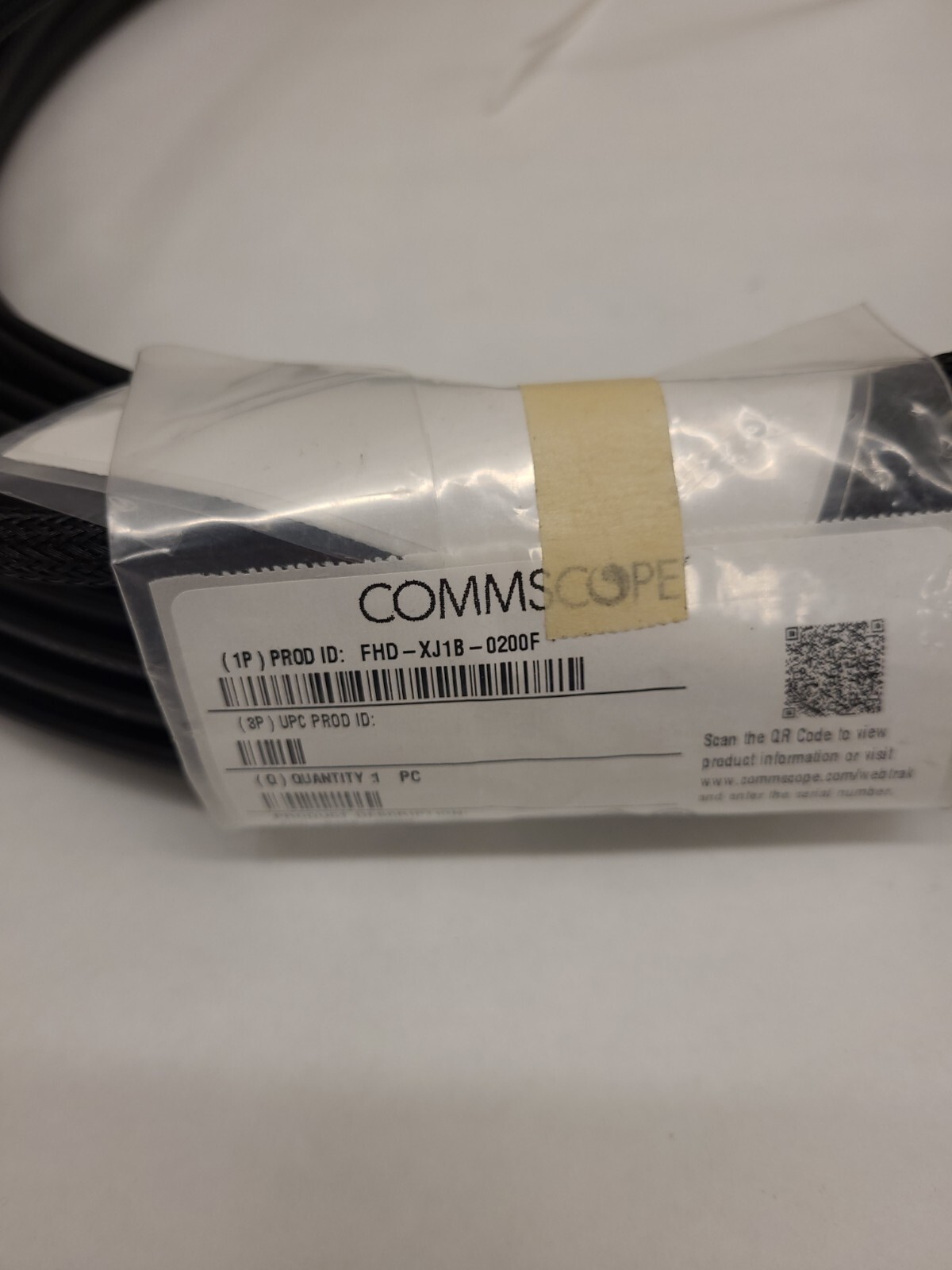 CommScope FHD-HJ1B-0200F Fiber Optic Drop Cable 1-Fiber 200' Black No ...