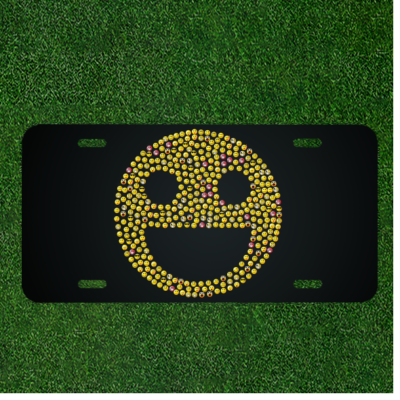 Custom Personalized License Plate Tag With Smiley Face Emoji Made Out ...