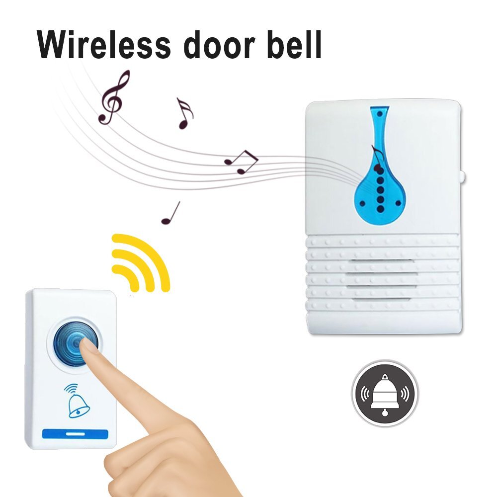 WIRELESS DOOR BELL DOORBELL DIGITAL CORDLESS PORTABLE 36 CHIME 100M ...