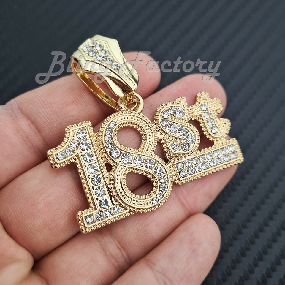 Hip Hop Gold Plated Meek Mill 18ST Pendant & 18" 20" Iced Choker Chain ...