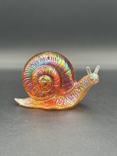 Fenton Glass Marigold Carnival Snail Figurine Special Order by Mosser ...