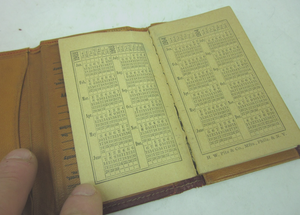 1903 SOUTHWESTERN LIVE STOCK FT FORT WORTH TEXAS fold wallet calendar ...