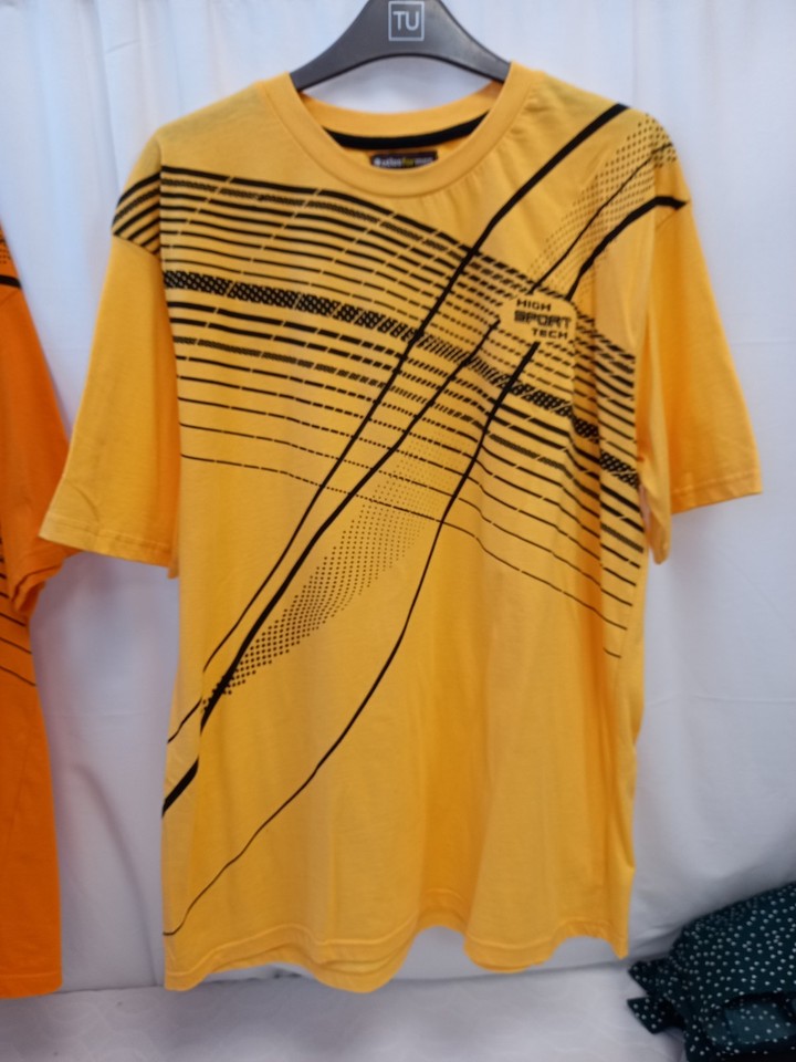 🙈 Atlas For Men Yellow Orangw Black X2 Tshirts Size Xl Vgc | eBay UK