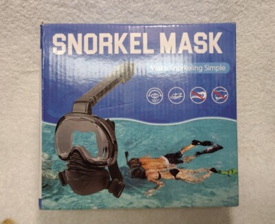 BRAND NEW In BOX Full Face Snorkel Mask Set Snorkeling 180 Degree ...