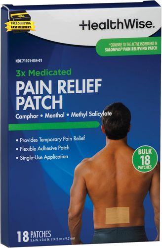 Targeted Pain Relief Medicated Patch | Back and Large Areas | 18-Count ...