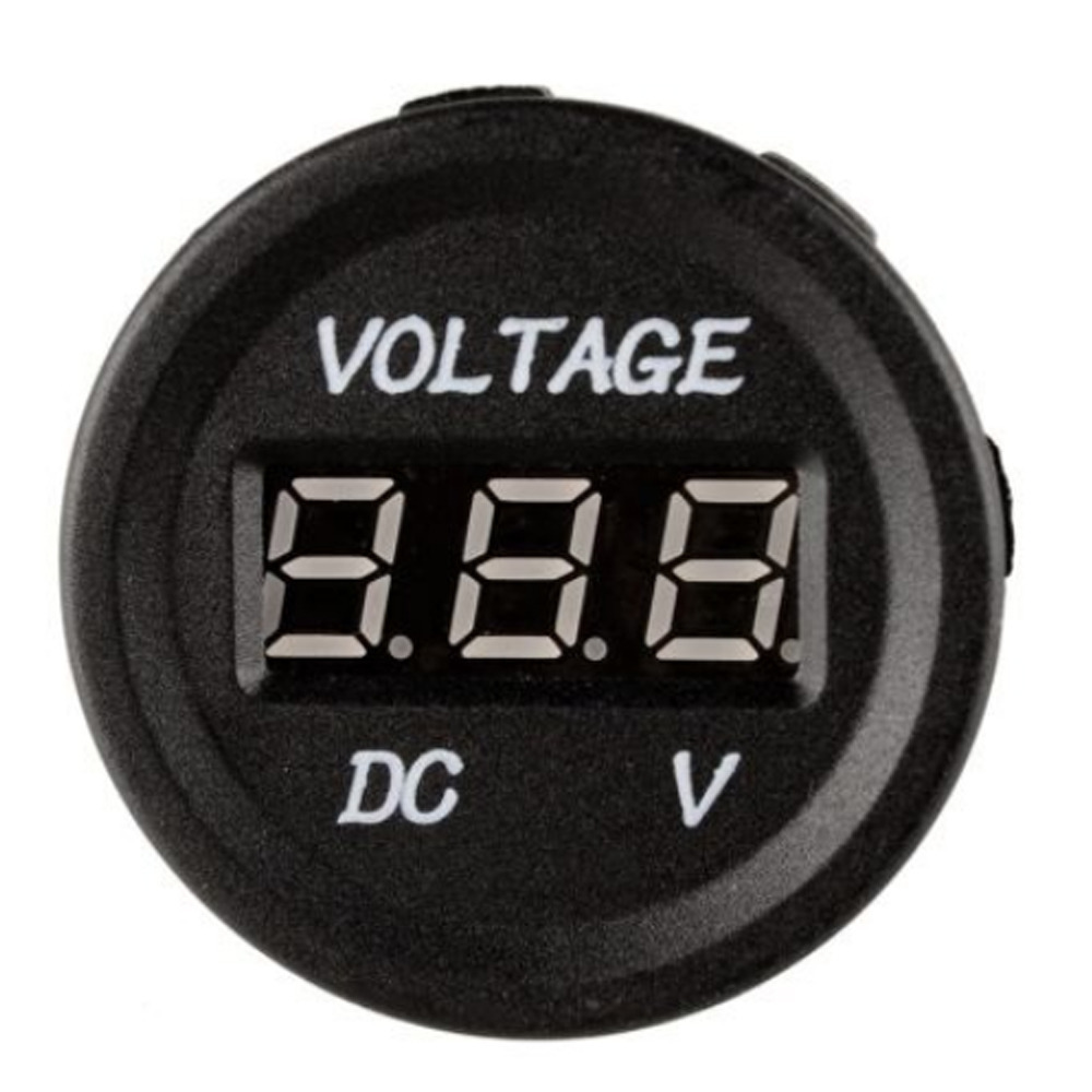 12V Waterproof Car Motorcycle Red LED Digital Display Voltmeter Monitor ...