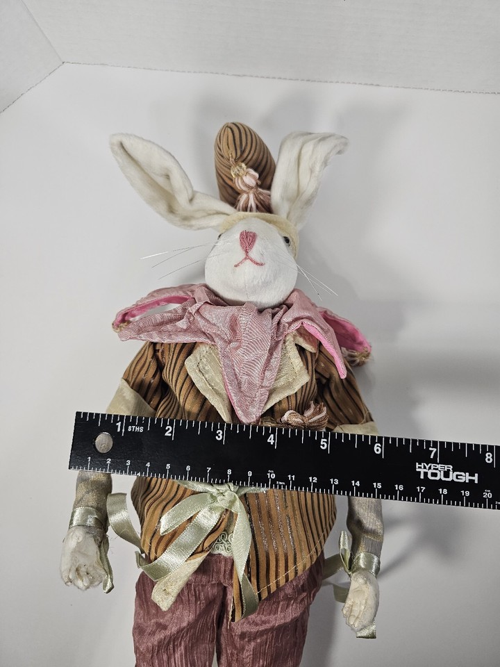 Rare Vintage Freestanding Jester Rabbit Doll White Easter Bunny ...