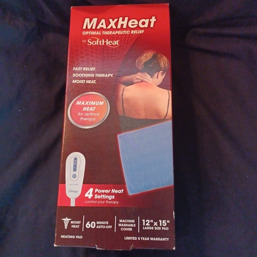 MAXHeat Heating Pad Maximum Heat For Optimal Therapy• 4 Power Heat ...