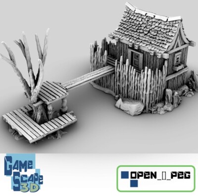 Swamp Outpost - Wooden Structure - River Hut - Boat Dock - House ...