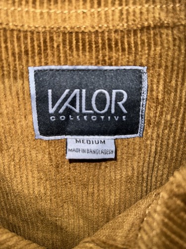 Valor Collective Jacket Mens Medium Brown 100% Cotton Corduroy Long ...
