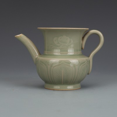 5.5" China Yue Kiln Secret Color Glaze Porcelain Lotus Flower Kettle | eBay