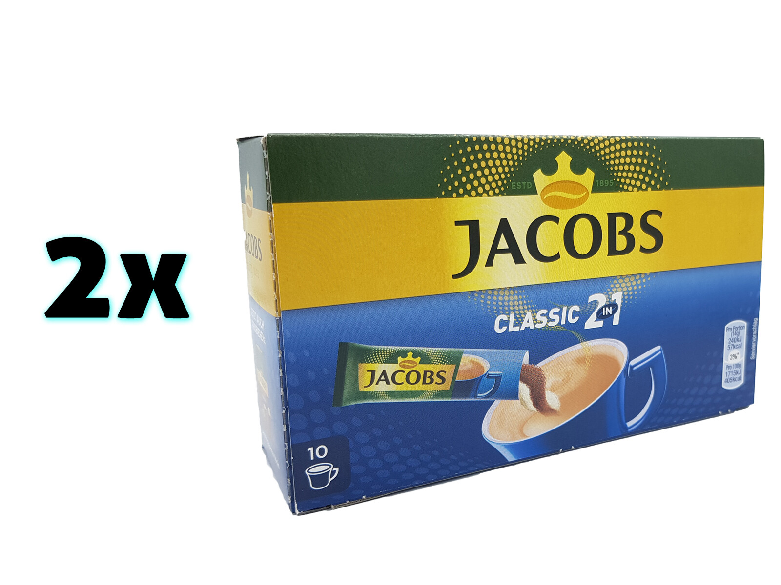 4 X Jacobs - 2 in 1 - Instant Coffee and Milk - 40 Sachets - for sale ...