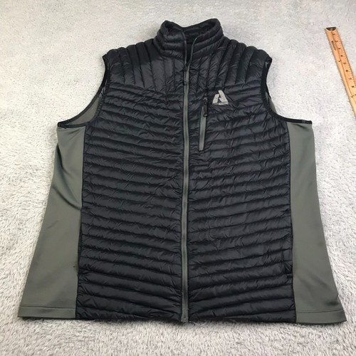 Eddie Bauer First Ascent Vest Mens L Black/Gray EB800 Down Fill Puffer ...