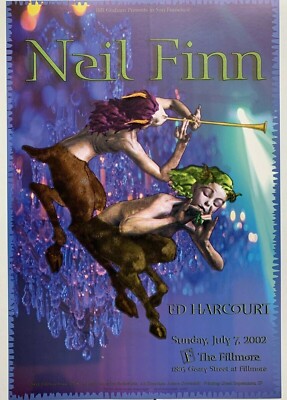 Neil Finn Poster Split Enz Crowded House Fillmore Ed Harcourt July 7 ...