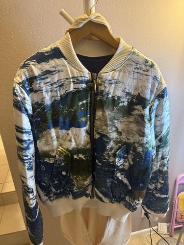 Louis Vuitton printed silk blend world map bomber jacket | eBay