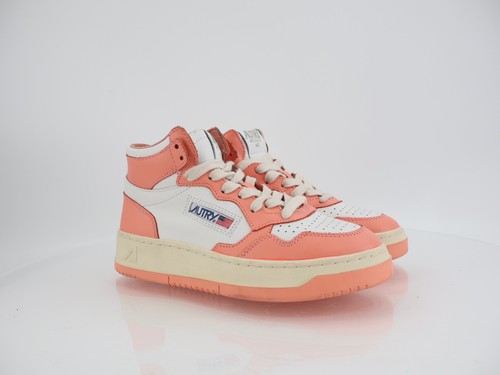 Autry Medalist Mid Top Leather Two Tone Sneakers Size 35 EU 5 US Pink ...