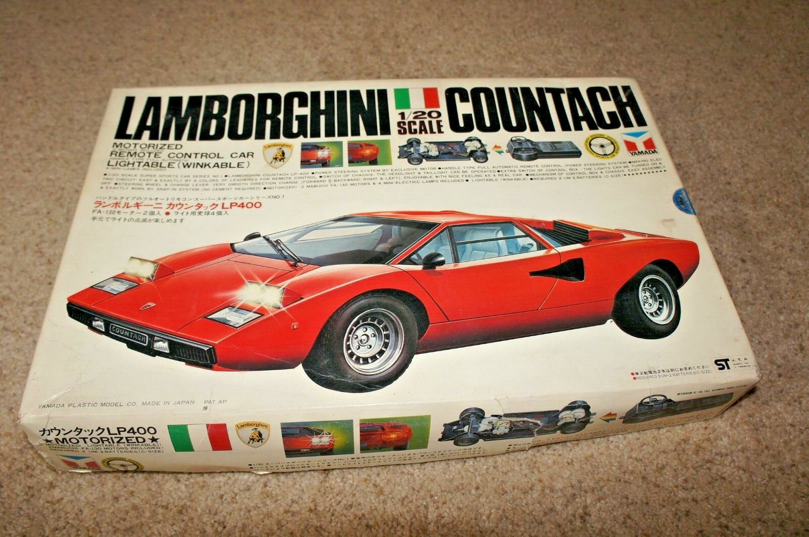 LAMBORGHINI COUNTACH LP400 Yamada Motorized Model Kit NEW Vintage Rare ...