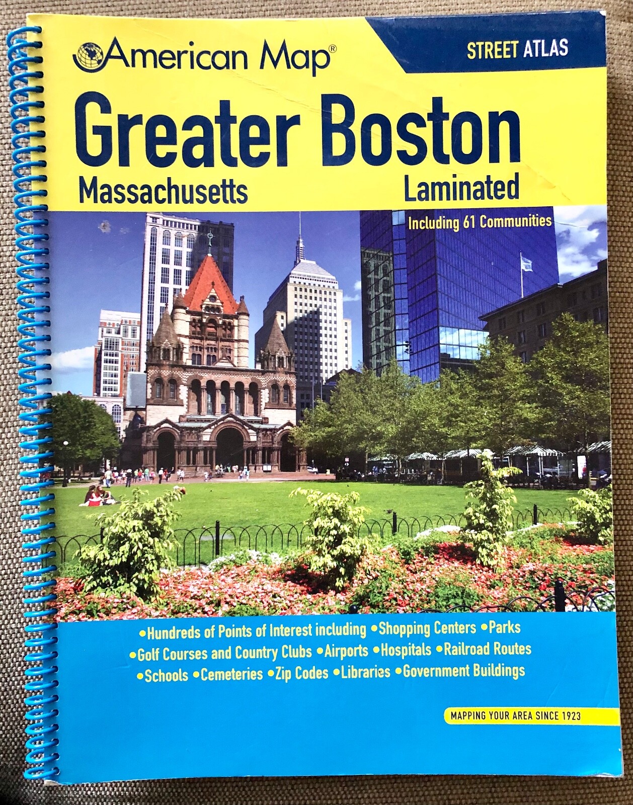 Greater Boston, MA Street Atlas Laminated American Map - RARE ...