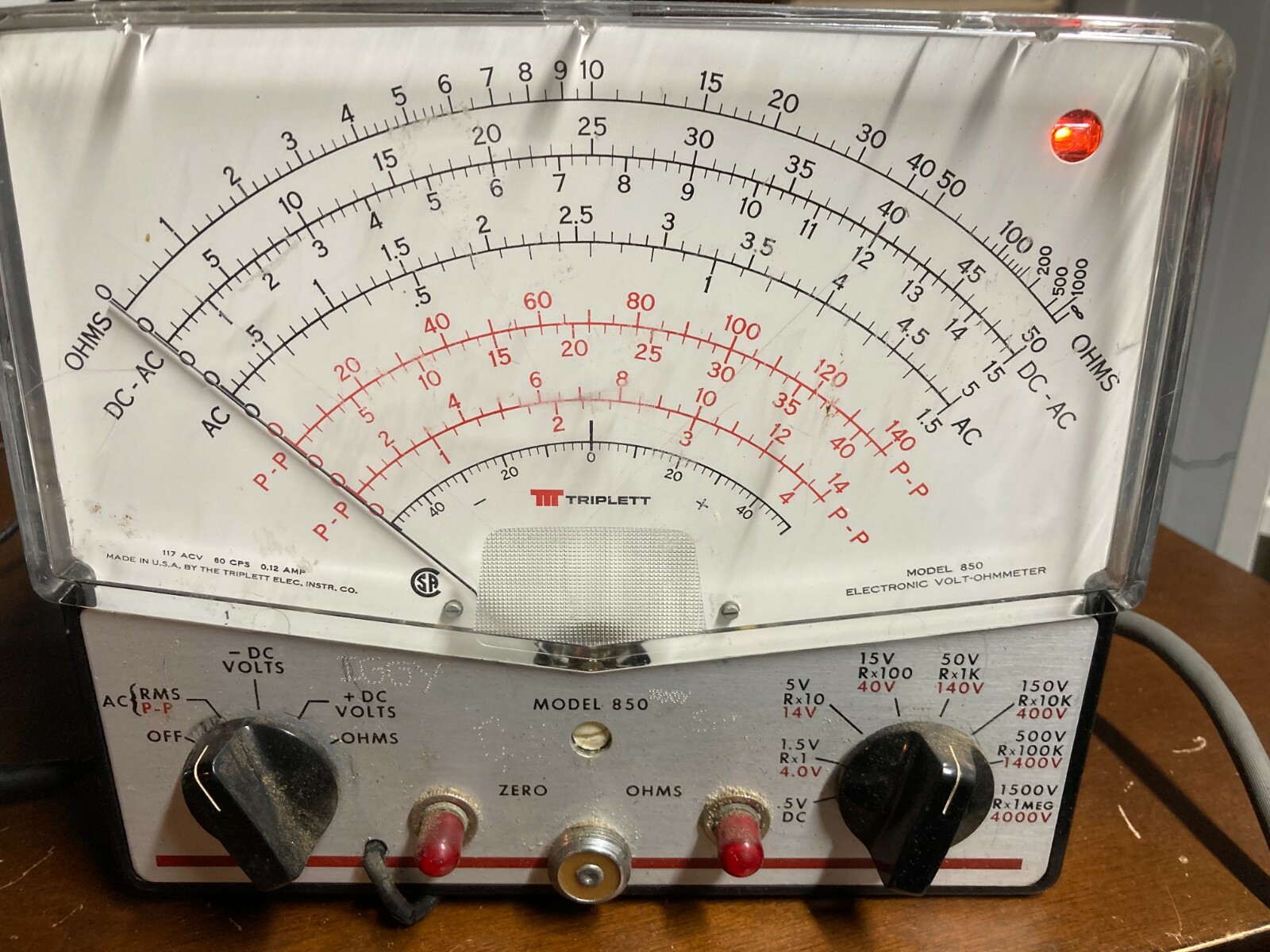 Triplett Model 850 Analog Volt Ohmmeter Meter Vintage Lights | eBay