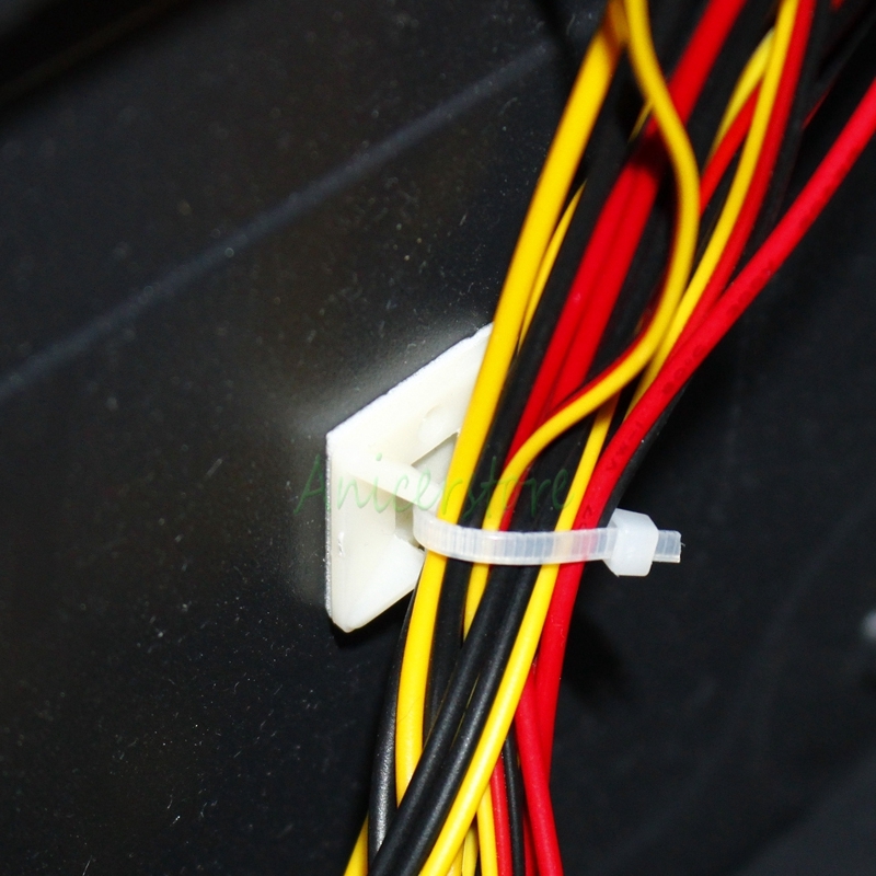 100pcs 25*25mm Cable Tie Base Self Adhesive Backed Sticky Wire Fixing ...