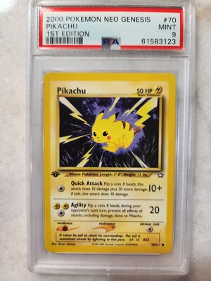 Pikachu Neo Neo Genesis 1st Edition 2000 PSA 9 Mint #70 | eBay