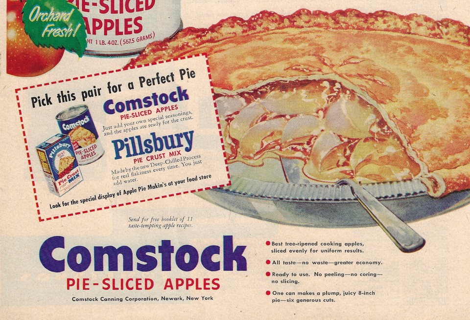 Comstock Pie Sliced Apples Print Ad Food Advertising Fruit Grocery ...
