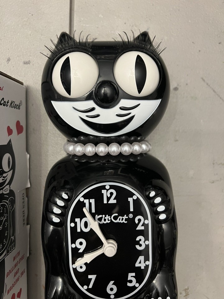 Original Lady Kit Kat Cat Klock Black Clock AS IS, See Description. | eBay