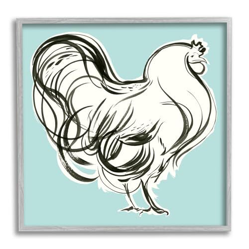 Rooster Drawing on Framed Giclee Art by Laura Marr | eBay