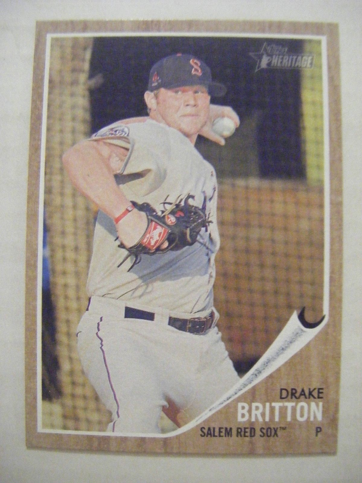 DRAKE BRITTON SALEM RED SOX 2011 Topps Heritage Minors baseball card ...