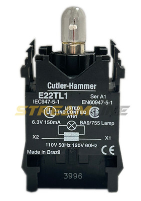Eaton E22TL1 22.5 mm, Non-metallic Heavy-Duty Pushbutton LED Light Unit ...